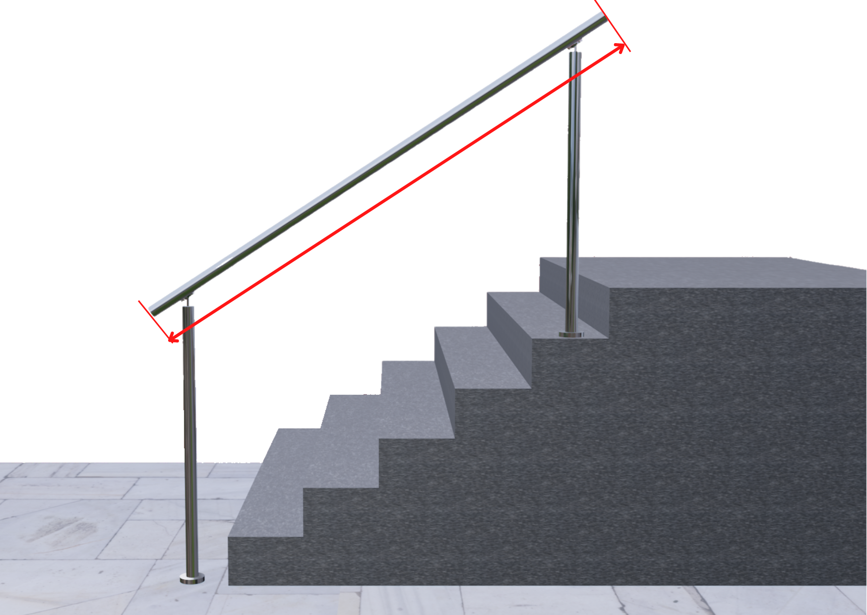 Handlauf Edelstahl abgewinkelt